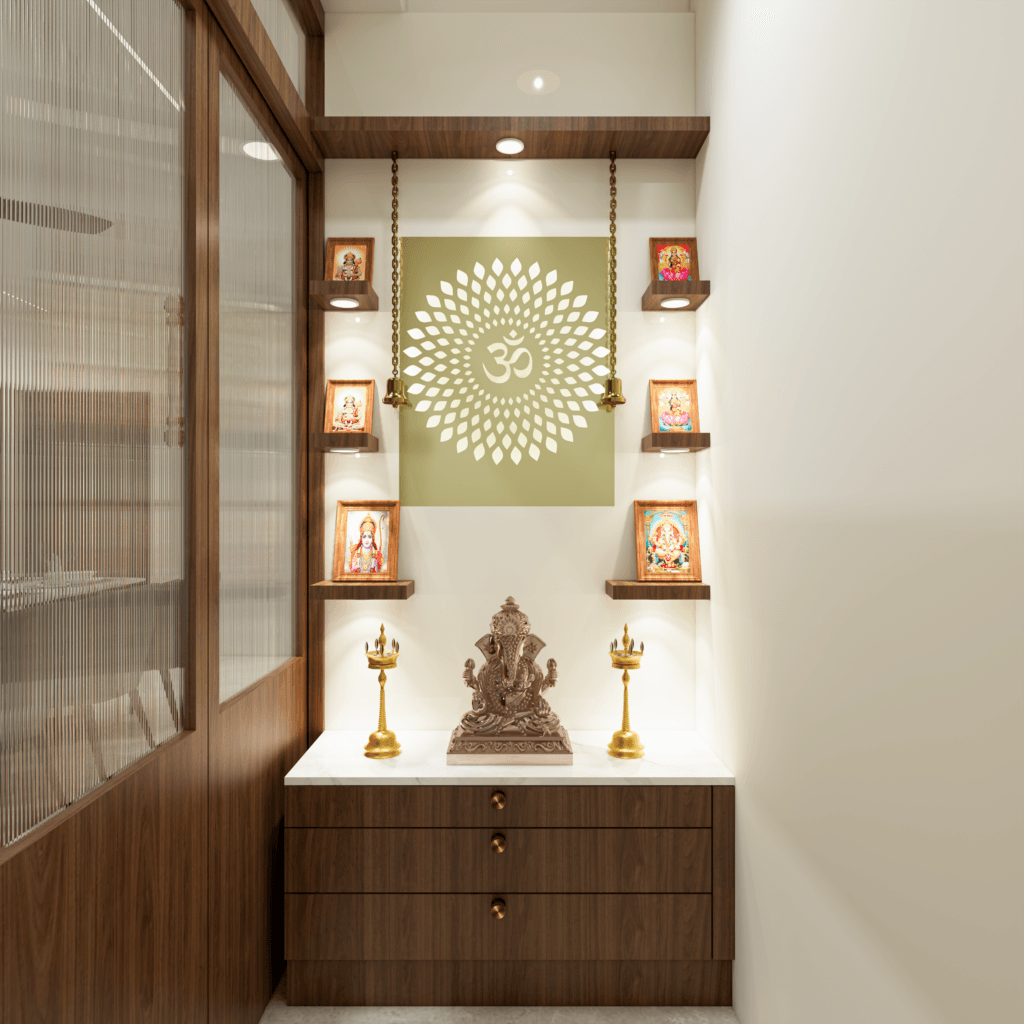 Pooja Unit Designs for Small Spaces | Kontact Interiors